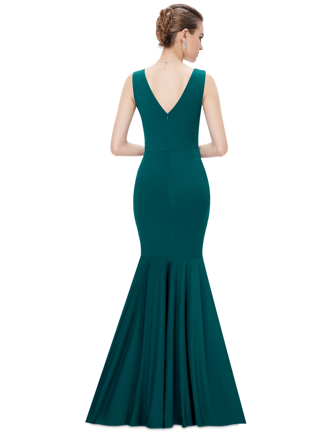Sexy V Neck Mermaid Long Evening Dresses Formal Prom Cocktail Party